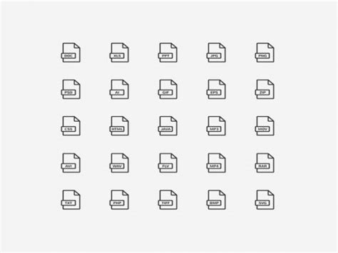 Ultimate File Format Vector Line Icons