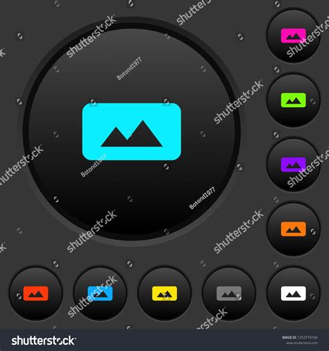 Panorama Picture Dark Push Buttons With Vivid Royalty Free Stock