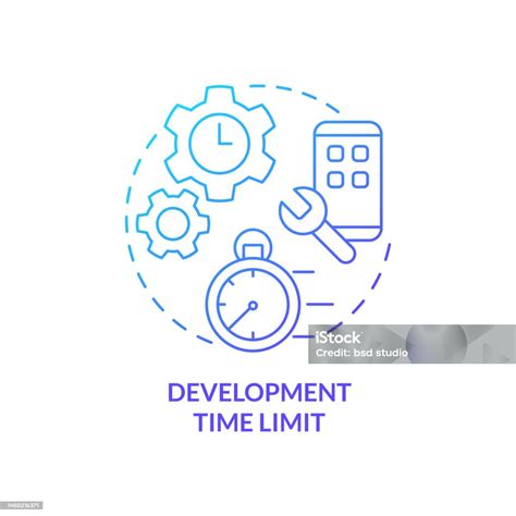 Development Time Limit Blue Gradient Concept Icon Stock Illustration Download Image Now