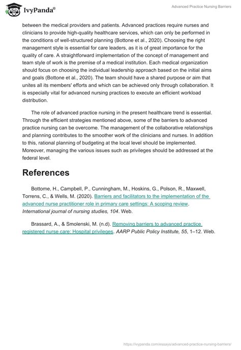 Advanced Practice Nursing Barriers - 561 Words | Essay Example