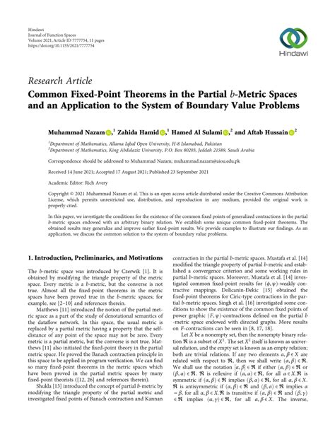 Download Pdf Common Fixed Point Theorems In The Partial Metric