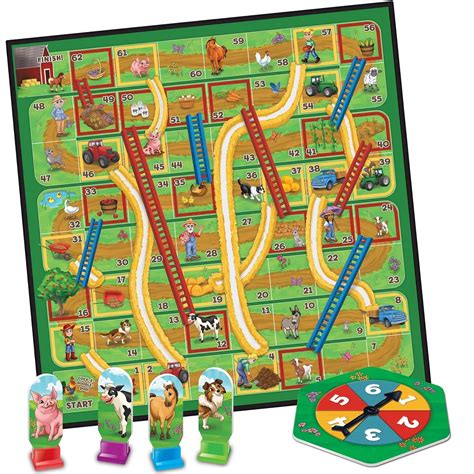 Old Macdonalds Farm Slides And Ladders Board Game American Farm Company