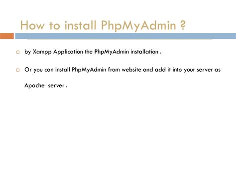 phpmyaamin and mysql php hypertext preprocessor ppt download