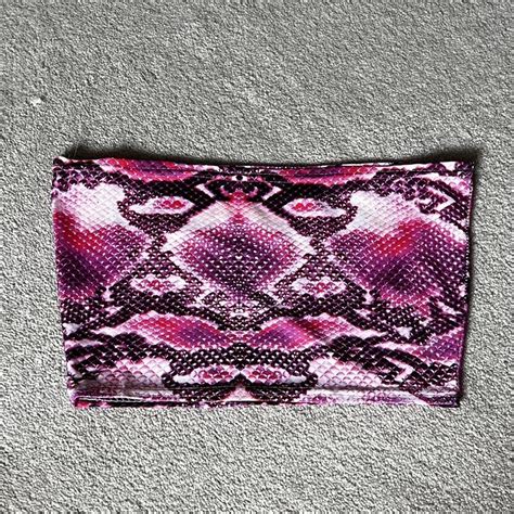 Handmade Pink Snakeskin Pattern Bandeau Perfect Depop
