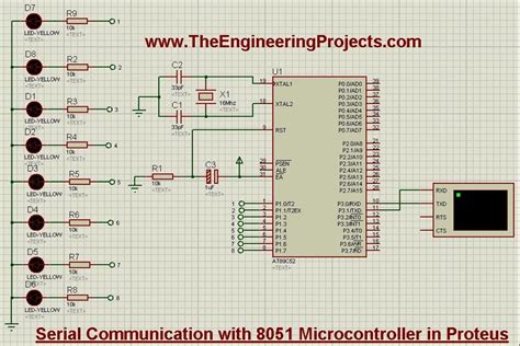 Serial Communication With 8051 Microcontroller In Proteus The