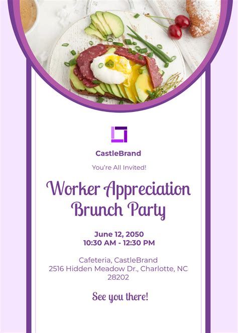 Volunteer Recognition Brunch Invitations Library Marketing Design