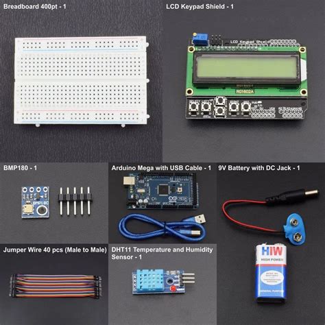 Make A Weather Station Project With Bmp180 Dht11 Sensor And 16 2 Lcd Keypad Shield Interfacing