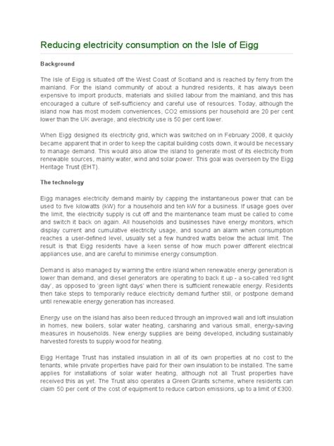 Reducing Electricity Consumption On The Isle Of Eigg Pdf Solar