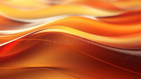 Abstract Wave Patterns In Vibrant Orange Hues Create A Dynamic Visual Effect In Soft Light Stock