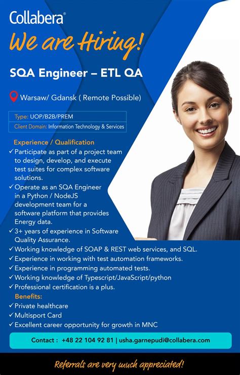 Usha Rani G On Linkedin Sqajobs Qualityengineer Etl Sqaengineer Polandjobs Jobforyou