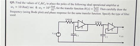 Q5 Find The Values Of C1andc2 ﻿to Place The Poles Of