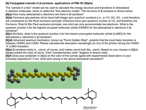 solved conjugated pi bonds in beta carotene applications of