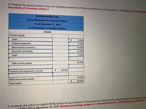 solved 4 compute the return on assets roa based on your