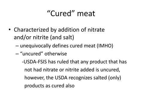 Ppt Nitrite And Meat Curing Powerpoint Presentation Free Download Id 6634836
