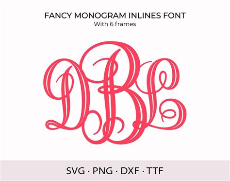 monogram font svg ttf inline monogram font for cricut svg cursive