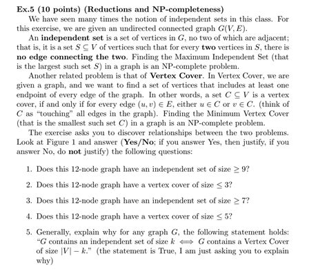 solved ex 5 10 points reductions and np completeness we