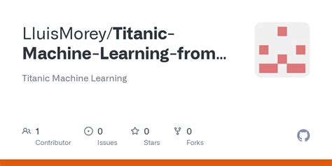 Github Lluismoreytitanic Machine Learning From Disaster Titanic Machine Learning