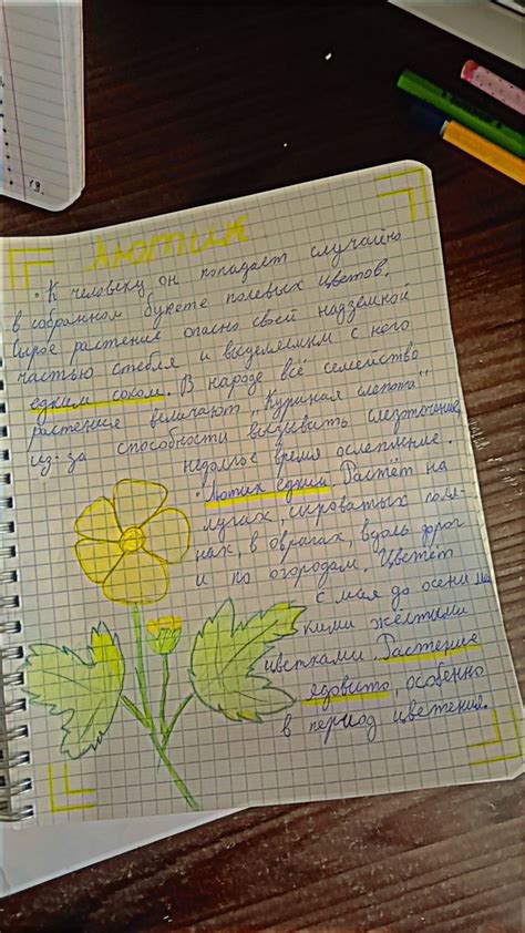 информация про лютик можно записать в травник Осенние карты Изучение природы Страницы старых