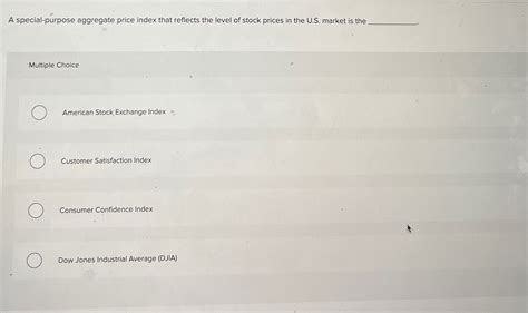 Solved A Special Purpose Aggregate Price Index That Reflects
