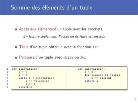 Python Avancé Tuple Et Objet