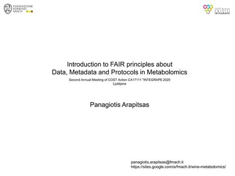 Introduction To Fair Principles About Data Metadata And Protocols In Metabolomics Ppt
