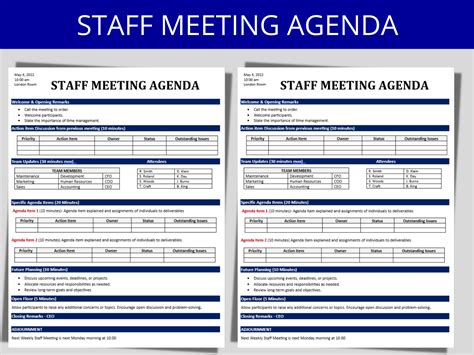 Meeting Agenda Excel Template