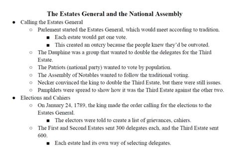 The Estates General And The National Assembly Notes By Dr Ps Keys To Degrees