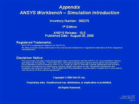 Appendix 1 St Edition Ansys Workbench Simulation Introduction