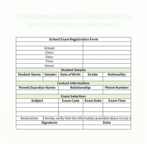 Streamlining School Exam Registration With User Friendly Form Sheets
