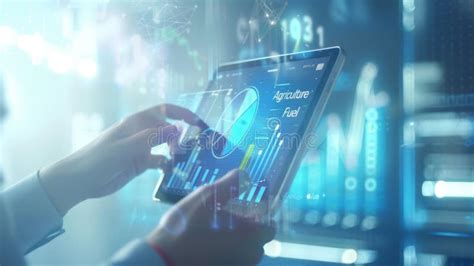 Person Using A Tablet With A Sophisticated Data Analytics Interface