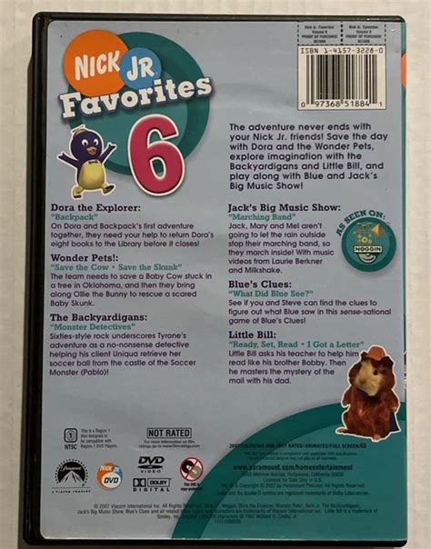 Nick Jr Favorites Vol 6 Dvd 2007 Nickelodeon 6 Big Adventure Episodes