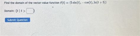 solved find the domain of the vector value function