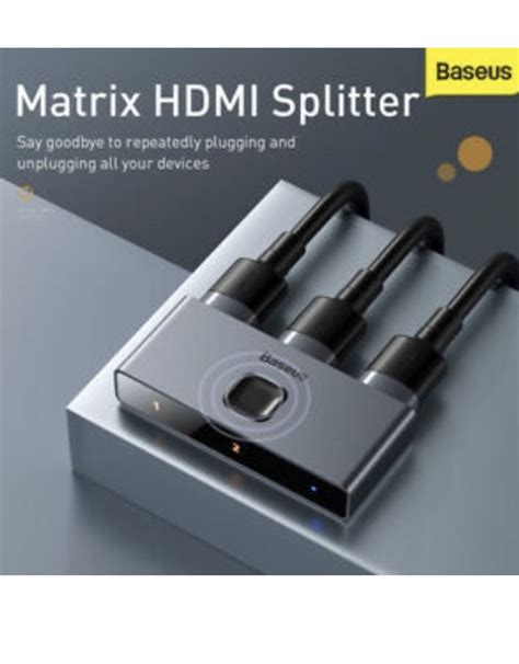 Baseus Matrix HDMI Splitter In Or In Space Gray Gear Gadget Bermuda Ltd