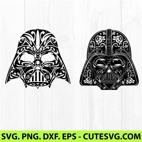 Darth Vader SVG Bundle Darth Vader Tattoo Star Wars SVG Darth Vader Outline PNG DXF EPS Cut