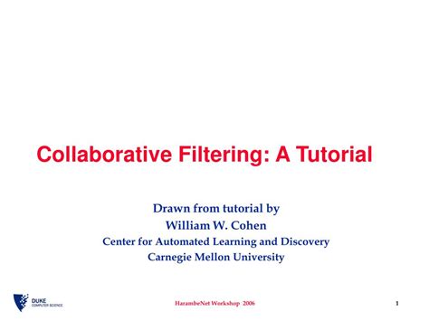 Ppt Collaborative Filtering A Tutorial Powerpoint Presentation Free