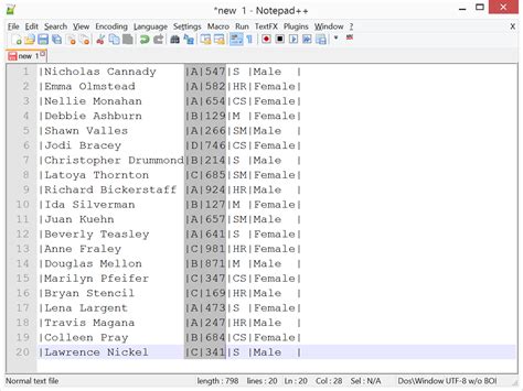 Notepad Spreadsheet With Edit Columns In Notepad With Textfx Plugin Cathrine Wilhelmsen Db