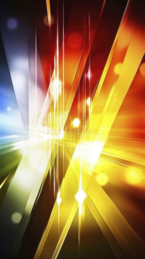 Abstract Intersecting Lines Background With Glowing Light Streaks And Bokeh Stock Illustration