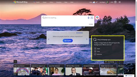 bing homepage quiz answer the trivia to win prizes 2025