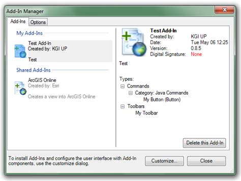 Arcgis Desktop Add In Installed But Its Elements Not Appearing In