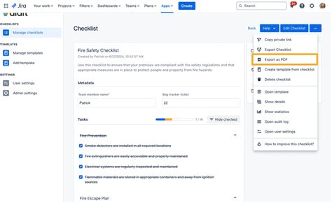 Exporting Pdfs Files Of Checklists 🚀 Checklists For Atlassian Jira And