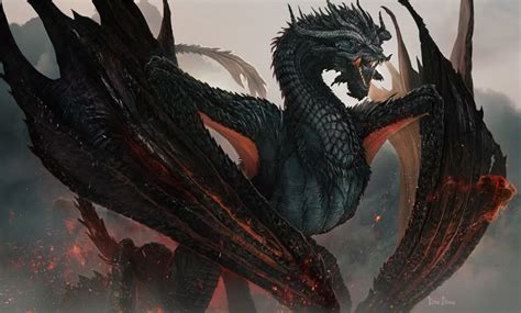 The Black Dread Ertaç Altınöz Balerion Dragon Art Black Flame