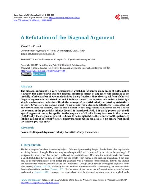 PDF A Refutation Of The Diagonal Argument