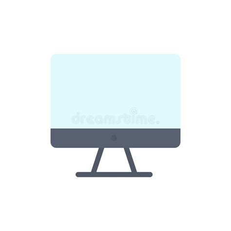 Computer Monitor Screen Hardware Flat Color Icon Vector Icon Banner Template Stock Vector