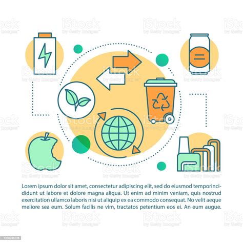 폐기물 재활용 문서 페이지 벡터 템플릿입니다 환경 관리 폐기물 제로 브로셔 잡지 선형 아이콘과 텍스트소책자 디자인 요소 인쇄