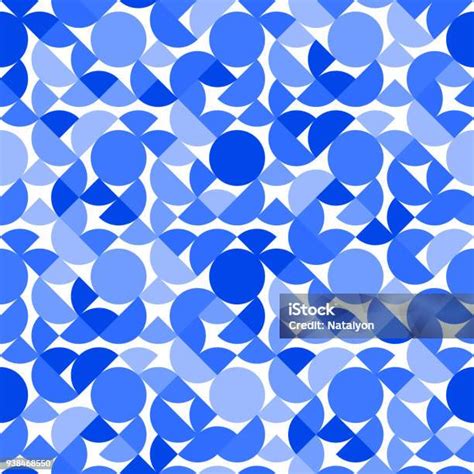 파란색과 흰색 동그라미 부분 혼란 기하학적 완벽 한 패턴 벡터 0명에 대한 스톡 벡터 아트 및 기타 이미지 0명 검은색