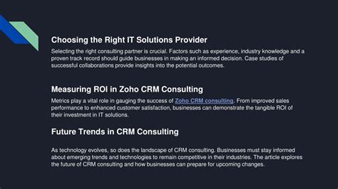 PPT Zoho CRM Consulting By IT Solutions Solved PowerPoint