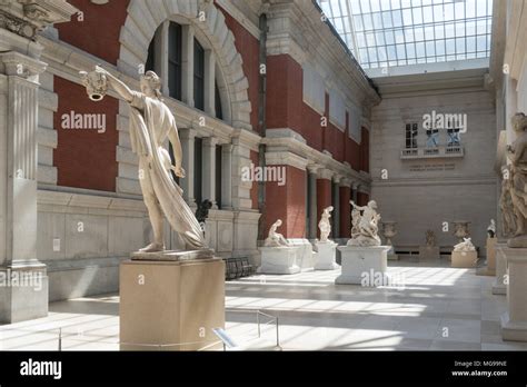 European Sculpture Court At The Metropolitan Museum Of Art Nyc Stock