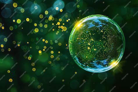 Premium Photo Mysterious Shimmering Firefly Bubble With Glowing