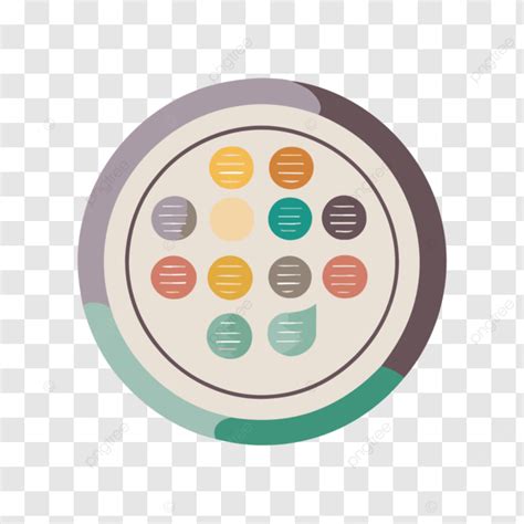 아이콘에는 다양한 색상의 원이 포함되어 있습니다 벡터 흰색 배경에 있는 단순한 다채로운 인증 아이콘 그림자 없음 작은 프레임 중앙 Png 일러스트 및 벡터 에 대한