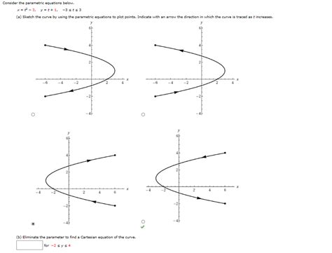 Solved Consider The Parametric Equations Below X T 2 2